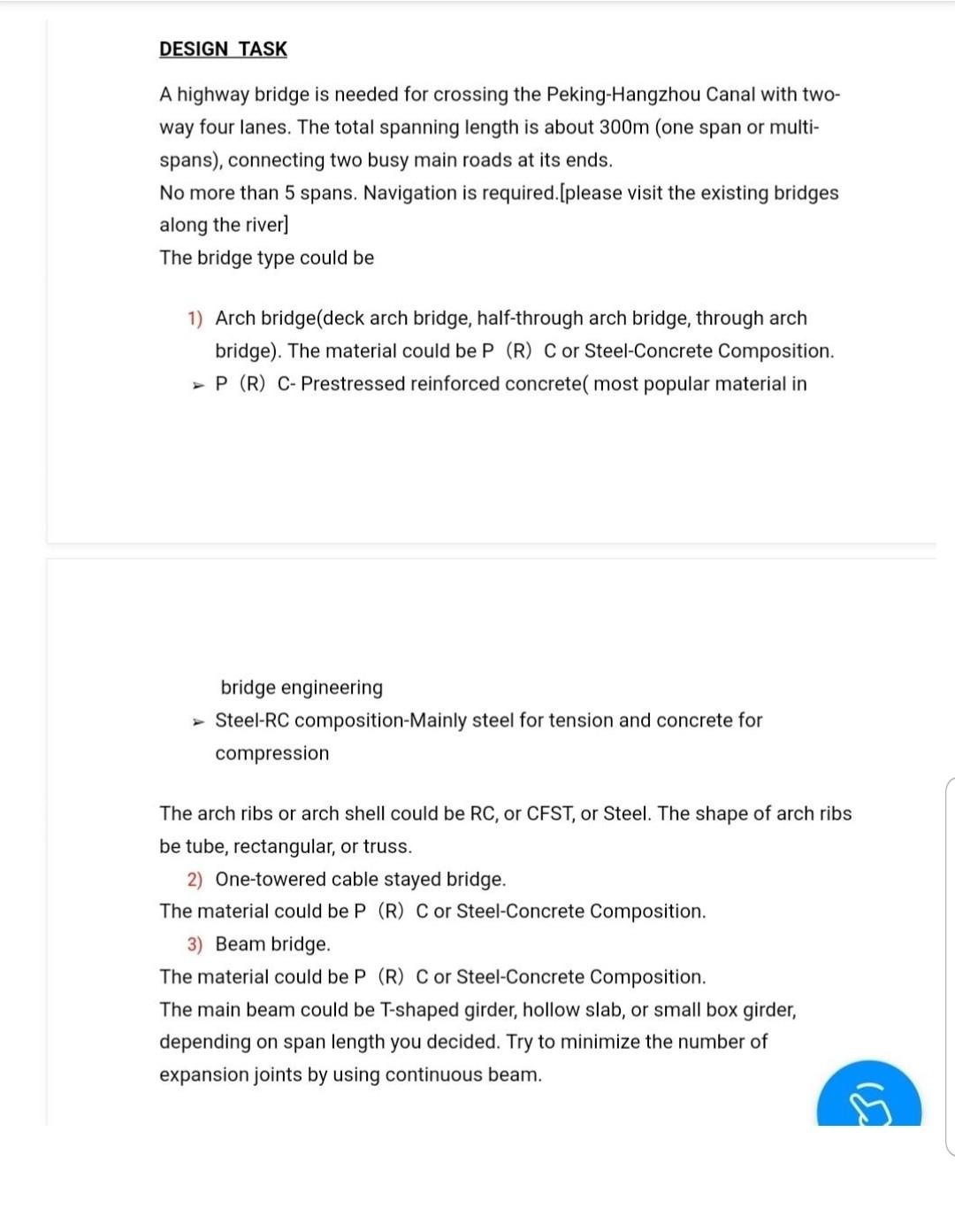 Solved DESIGN TASK A highway bridge is needed for crossing | Chegg.com