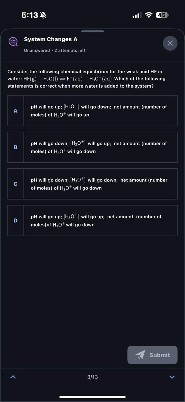 Solved 5:13System Changes AUnanswered *2 ﻿attempts | Chegg.com