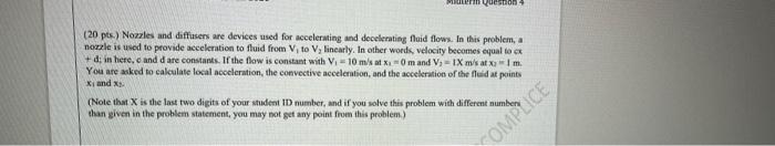 Solved Quesnon (20 pts) Nozzles and diffusers are devices | Chegg.com