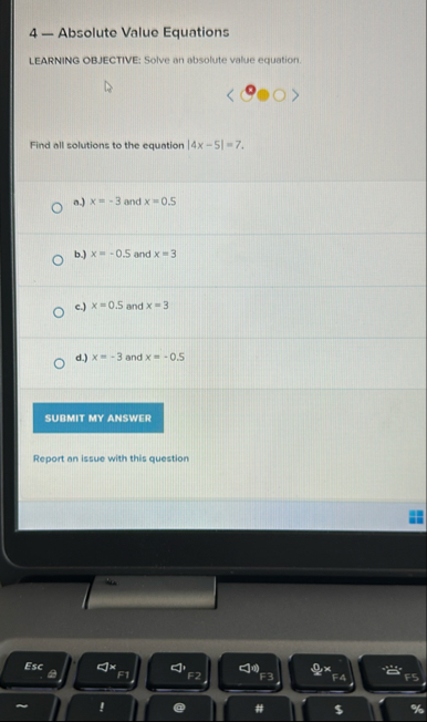 Solved 4 - ﻿Absolute Value EquationsLEARNING OBJECTIVE: | Chegg.com