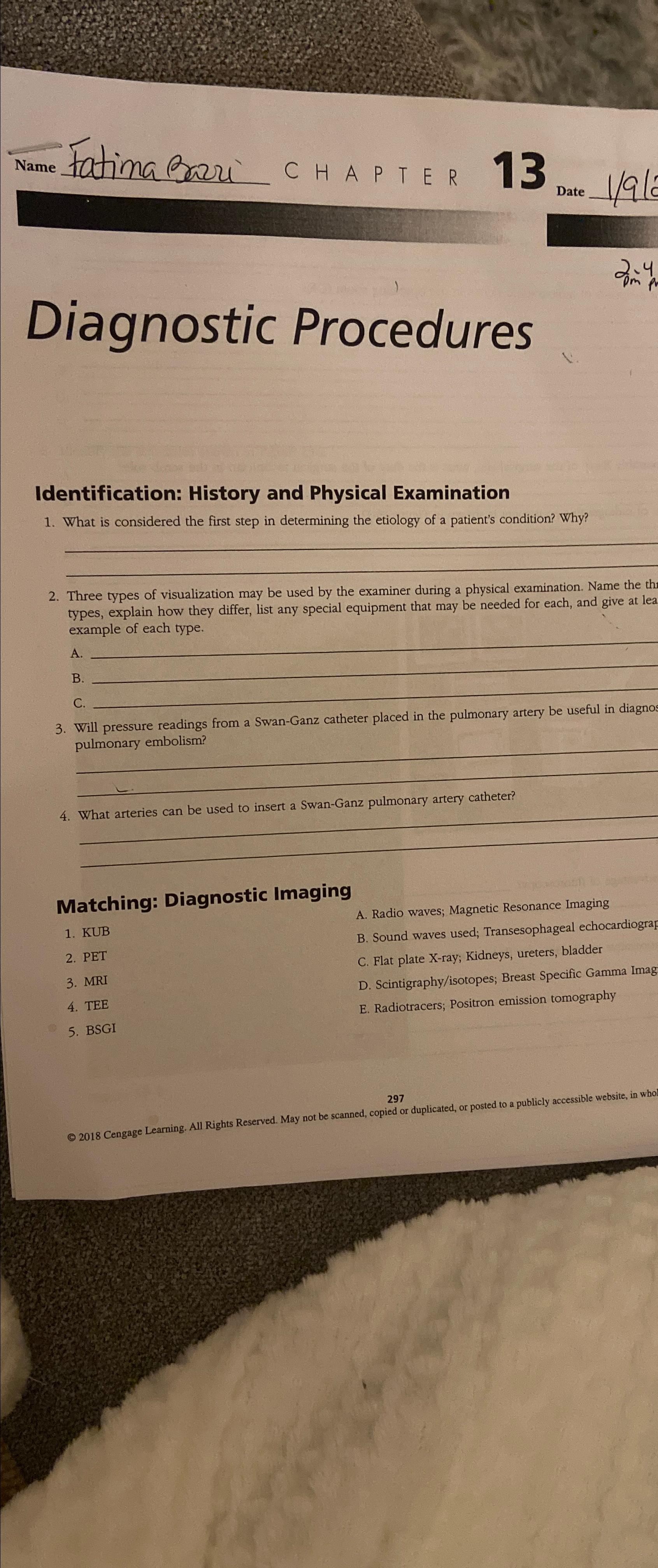 Solved Diagnostic Procedures | Chegg.com