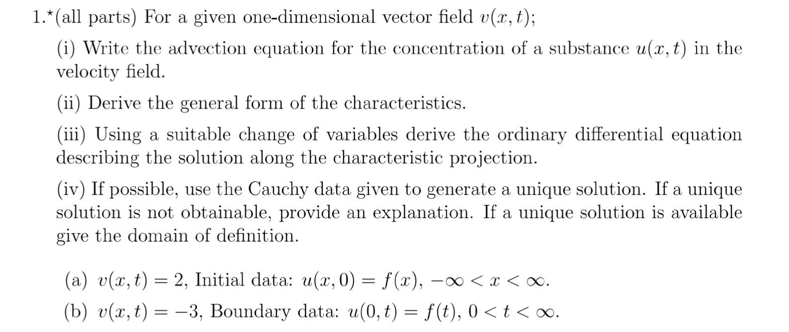 1.⋆( all parts ) For a given one-dimensional vector | Chegg.com