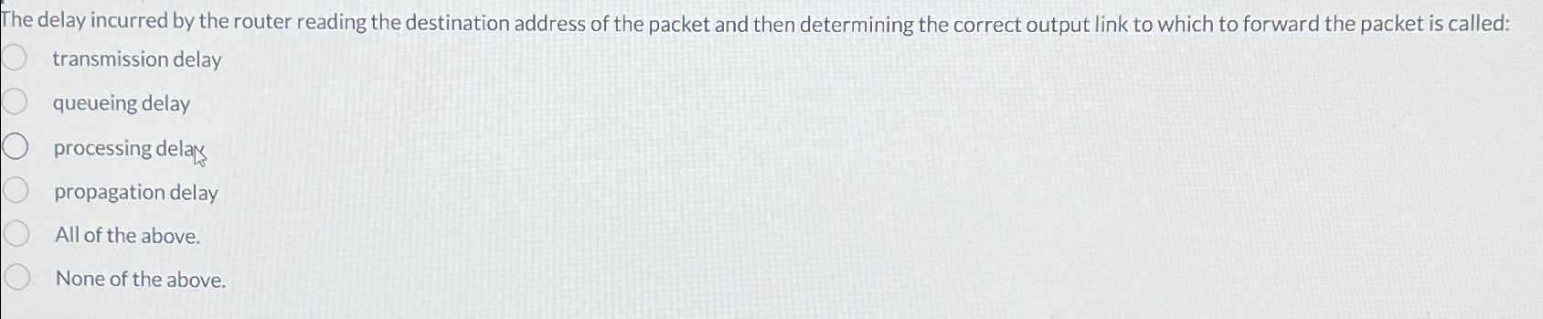 Solved The delay incurred by the router reading the | Chegg.com