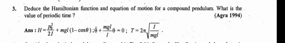 Solved Deduce the Hamiltonian function and equation of | Chegg.com