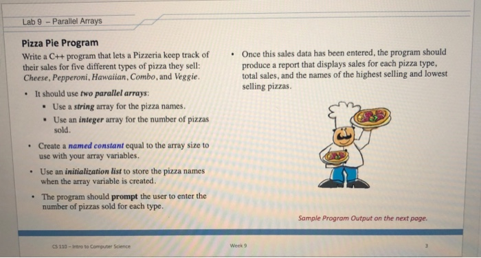 Solved Lab 9 - Parallel Arrays • Once this sales data has | Chegg.com