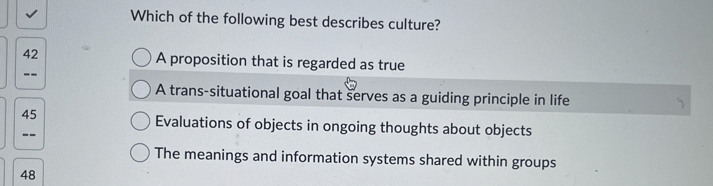 Solved Which of the following best describes culture?A | Chegg.com