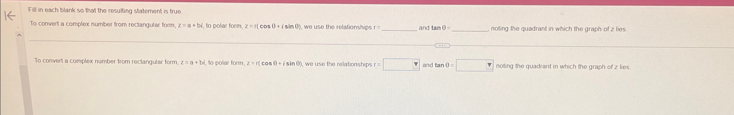 Solved Fill in each blank so that the resulting statement is | Chegg.com