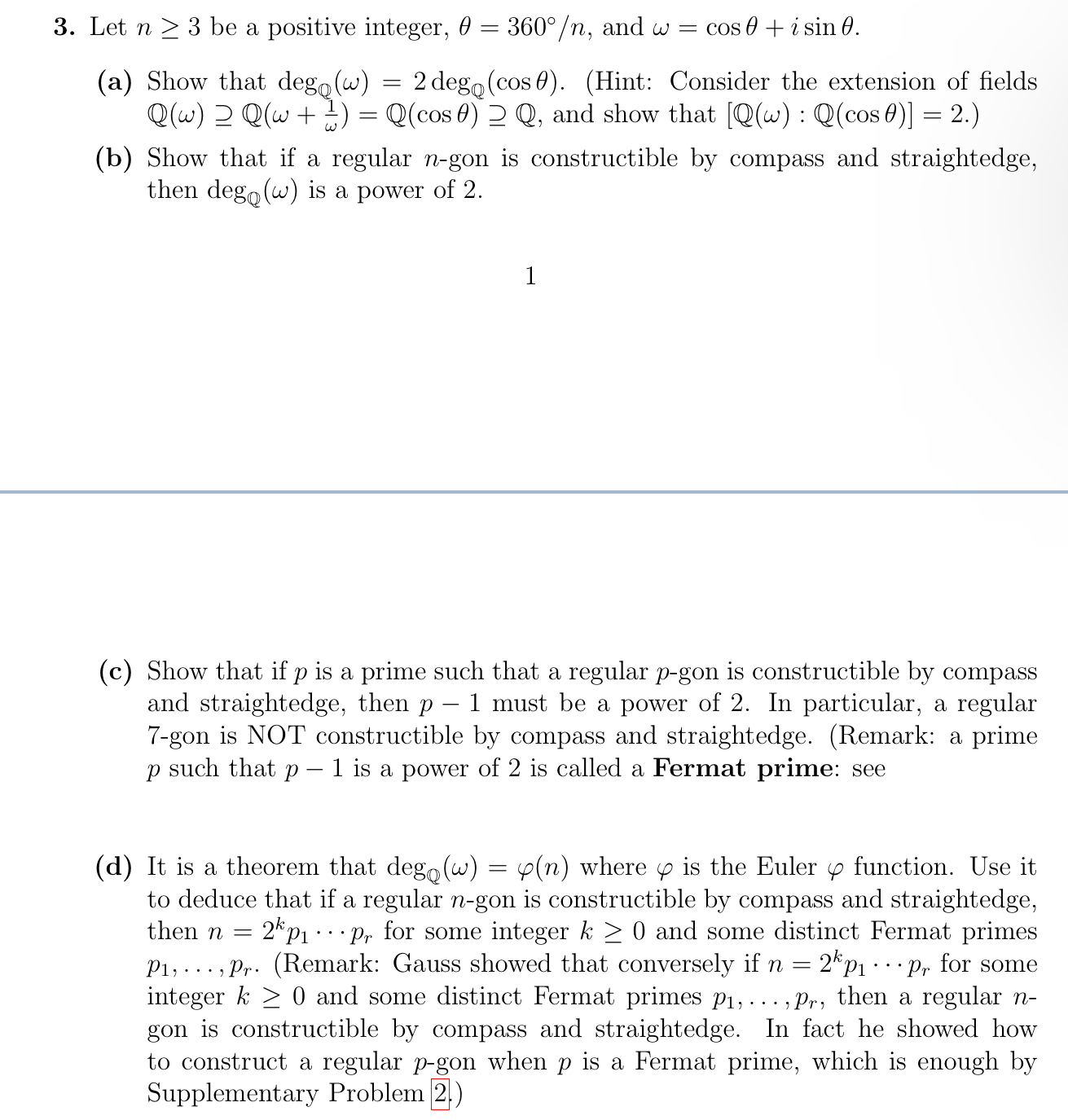 Solved Let n≥3 ﻿be a positive integer, θ=360°n, ﻿and | Chegg.com