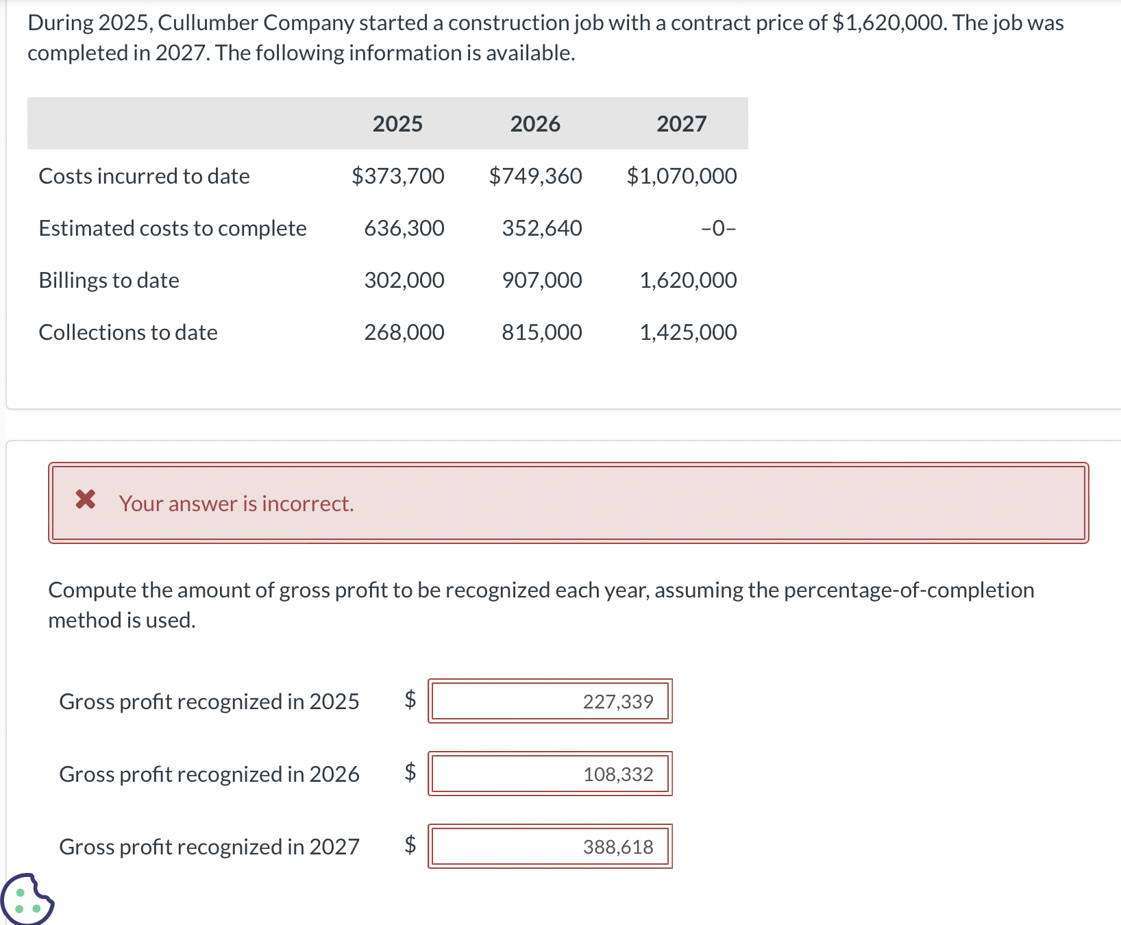 Solved help. During 2025, ﻿Cullumber Company started a | Chegg.com