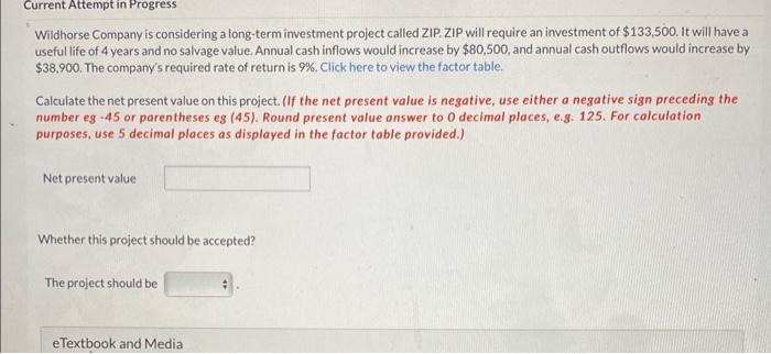 Solved Wildhorse Company is considering a long-term | Chegg.com