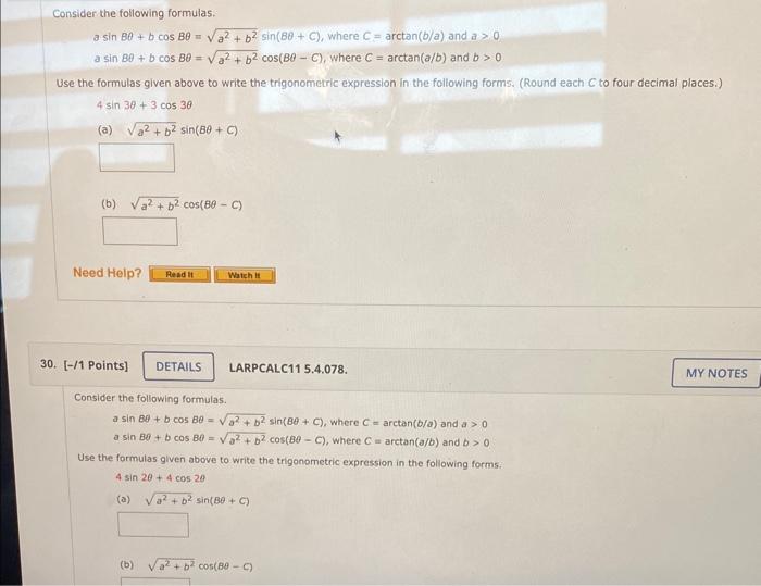 Solved Consider the following formulas. | Chegg.com
