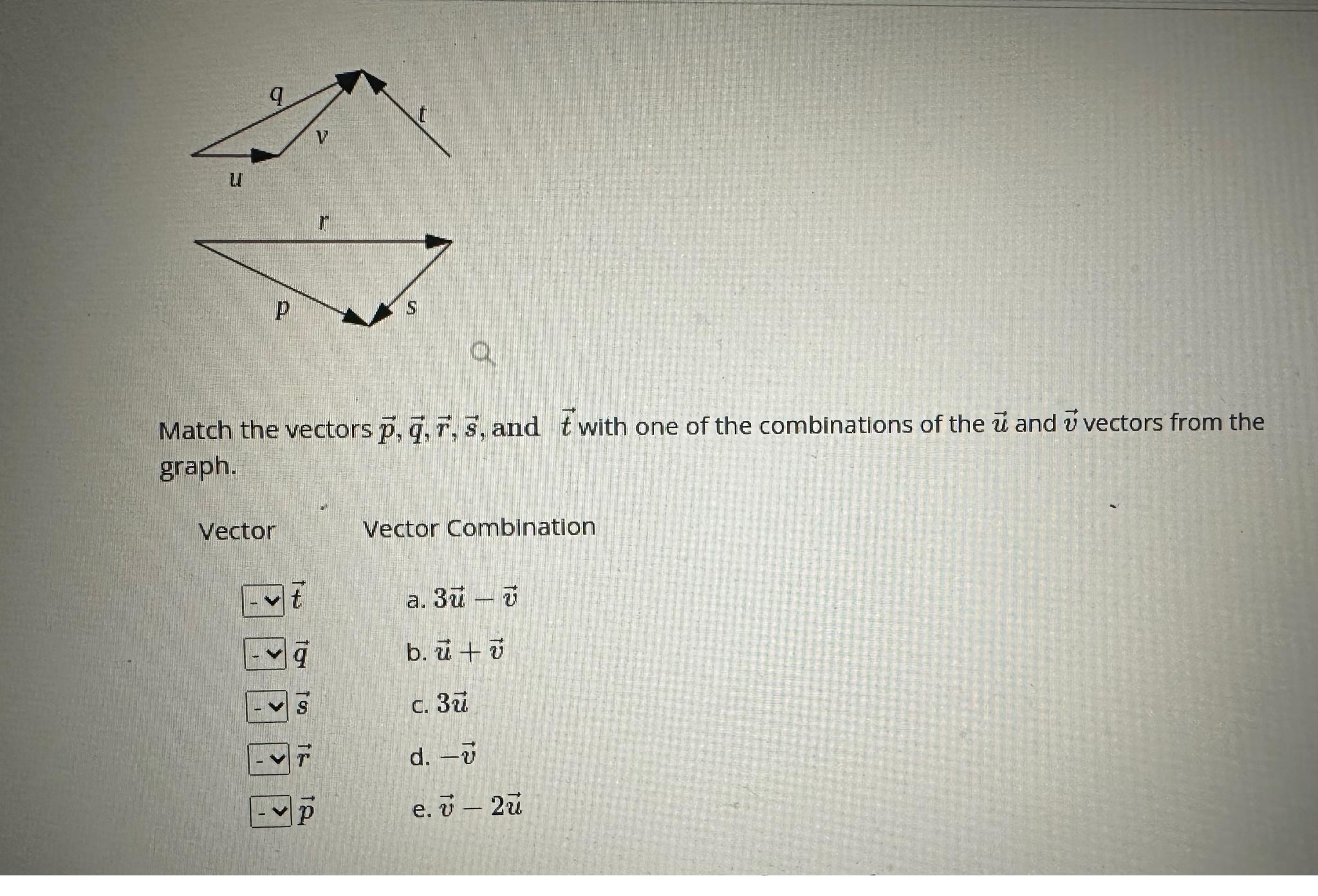 Solved Match the vectors vec(p),vec(q),vec(r),vec(s), and | Chegg.com Solved Match the vectors vec(p),vec(q),vec(r),vec(s), and | Chegg.com