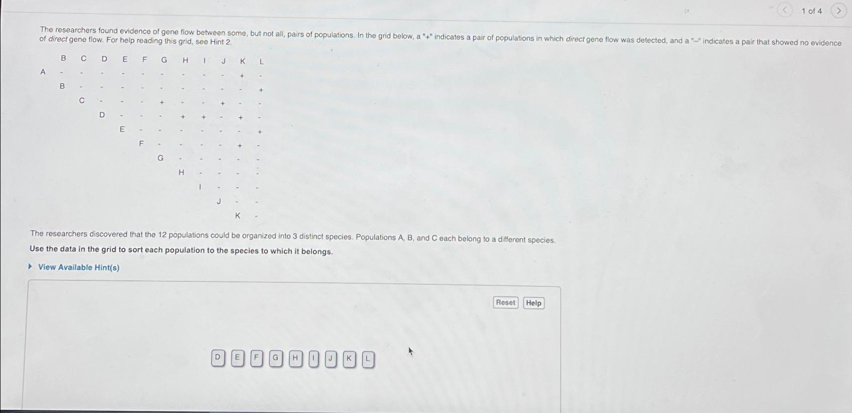 Solved Use the data in the grid to sort each population to | Chegg.com