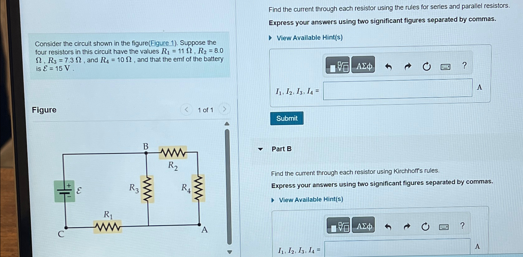Solved Find the current through each resistor using the | Chegg.com