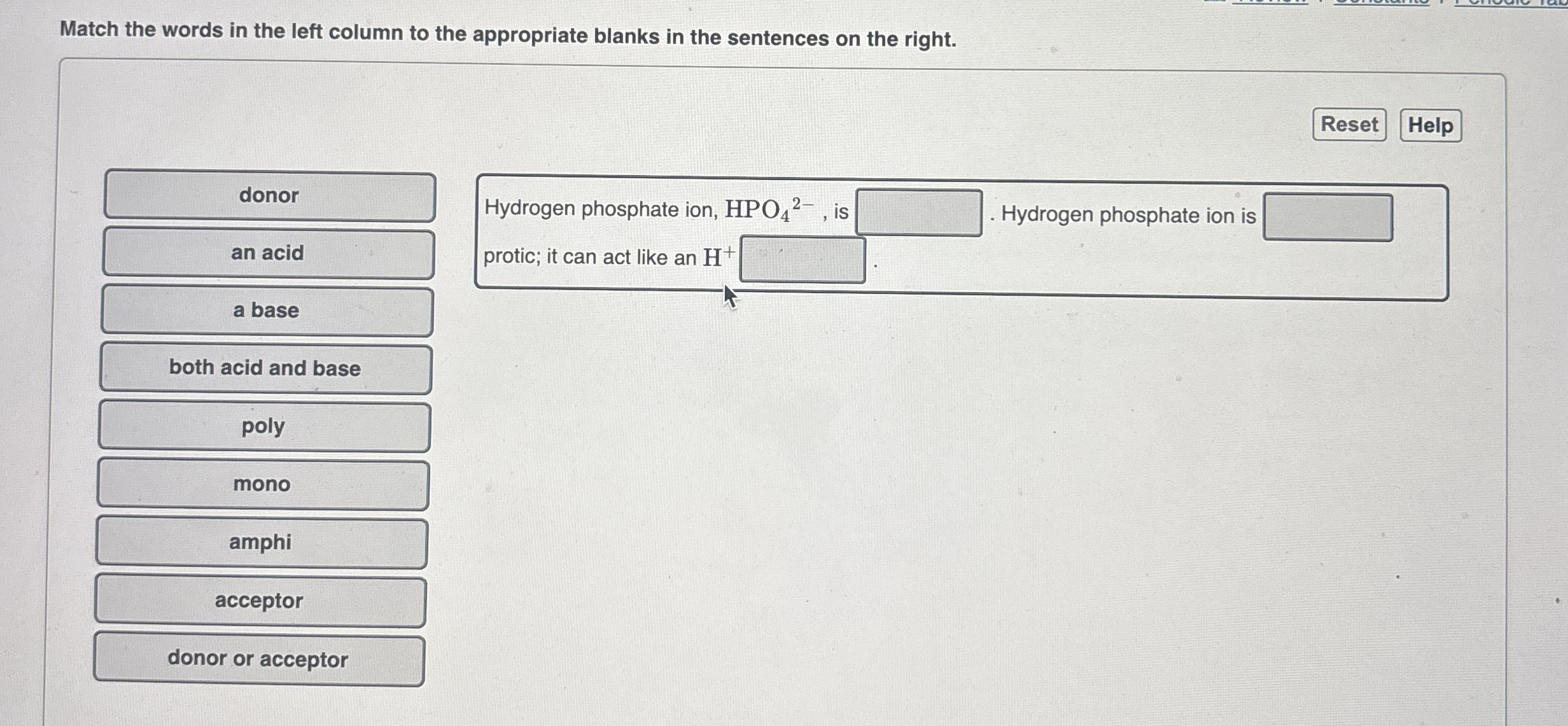 Solved Match the words in the left column to the appropriate | Chegg.com