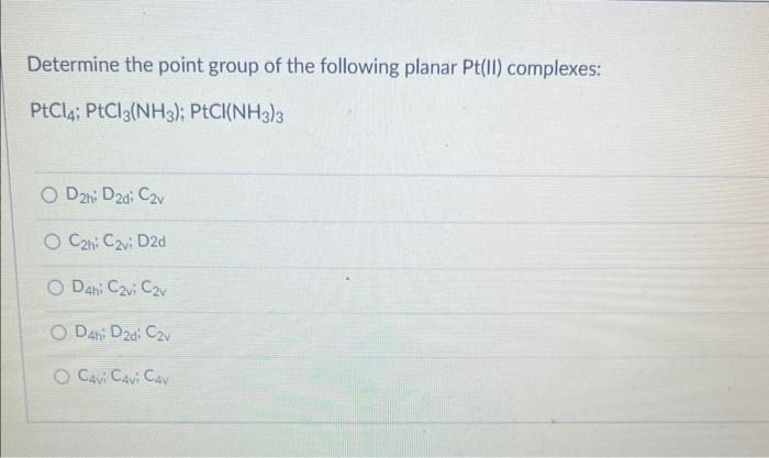 Solved Determine the point group of the following planar | Chegg.com
