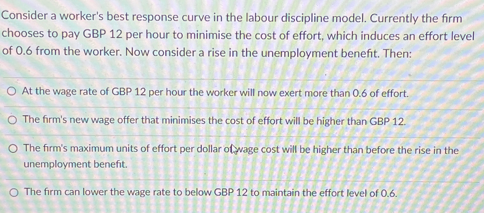 Solved Consider a worker's best response curve in the labour | Chegg.com