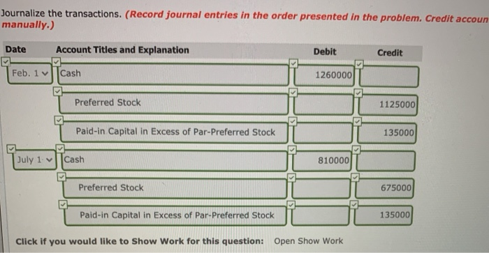 Solved Journalize the transactions. (Record journal entries | Chegg.com