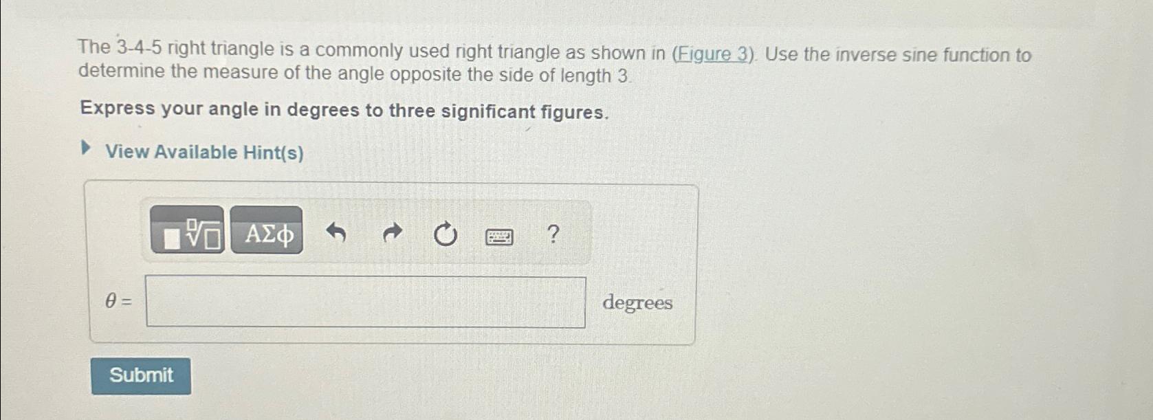 Solved The 3-4-5 ﻿right triangle is a commonly used right | Chegg.com