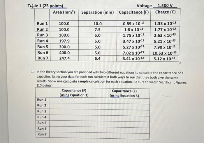 Solved C=ΔVQ2. How does changing the applied voltage for a | Chegg.com