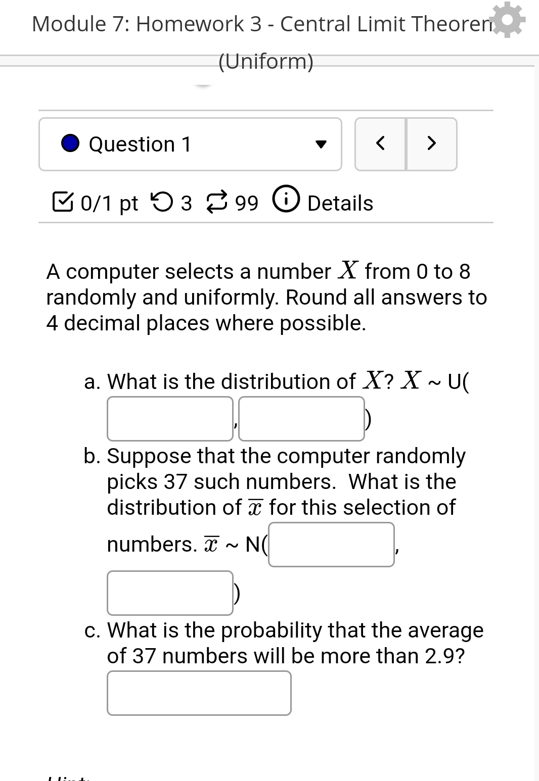 Solved Module 7: Homework 3 - ﻿Central Limit | Chegg.com