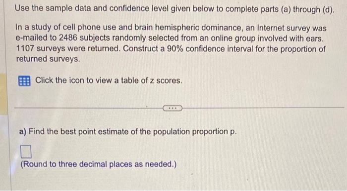 Solved helppp!!also need b) margin of error of Ec) construct | Chegg.com