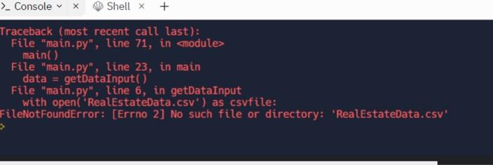 Solved Traceback (most recent call last): File "main.py", | Chegg.com