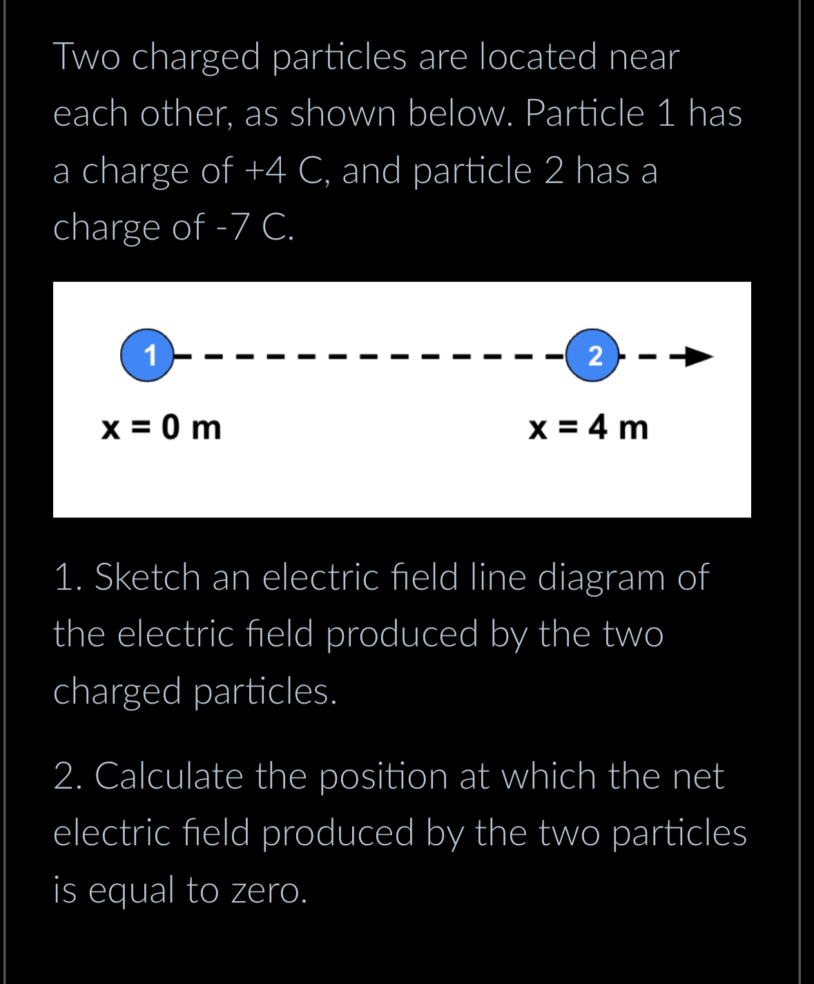 Solved Two charged particles are located neareach other, as | Chegg.com
