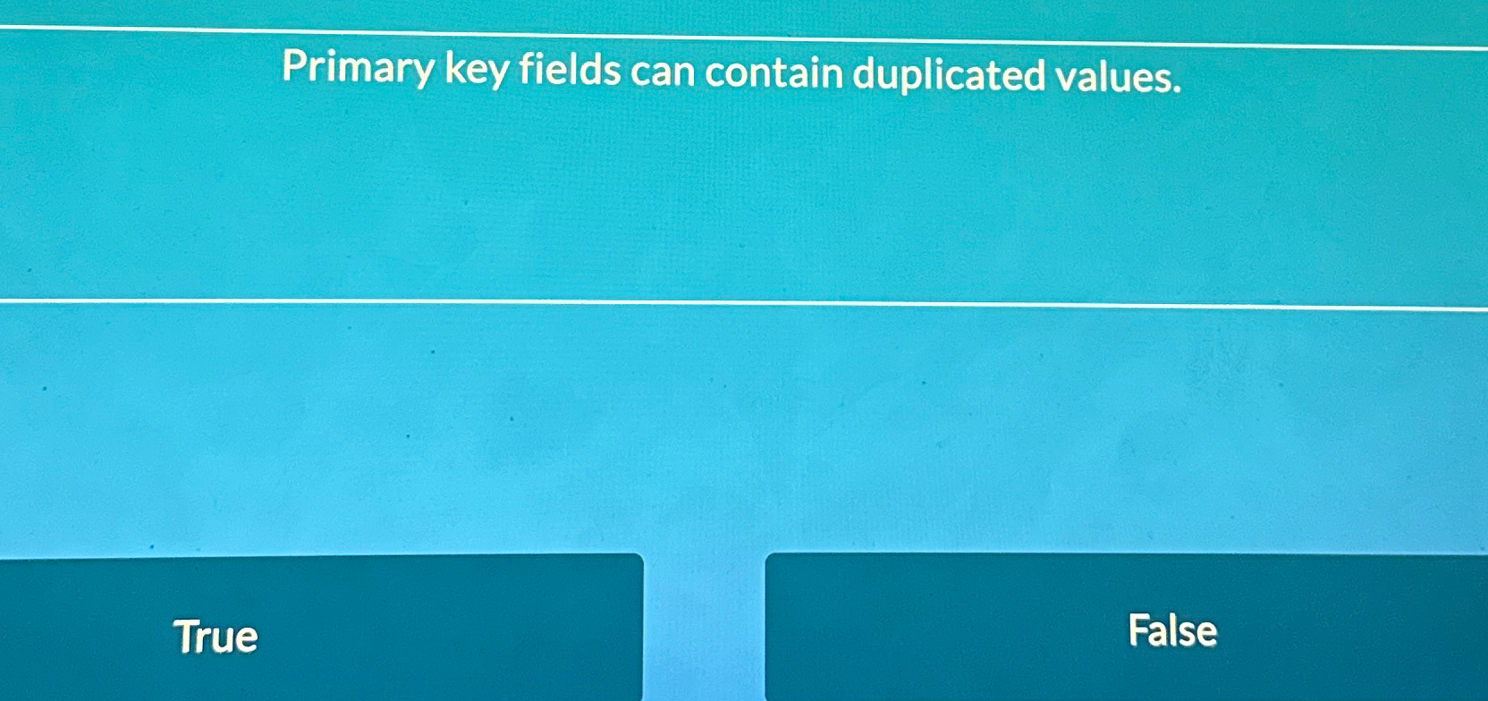Solved Primary key fields can contain duplicated | Chegg.com