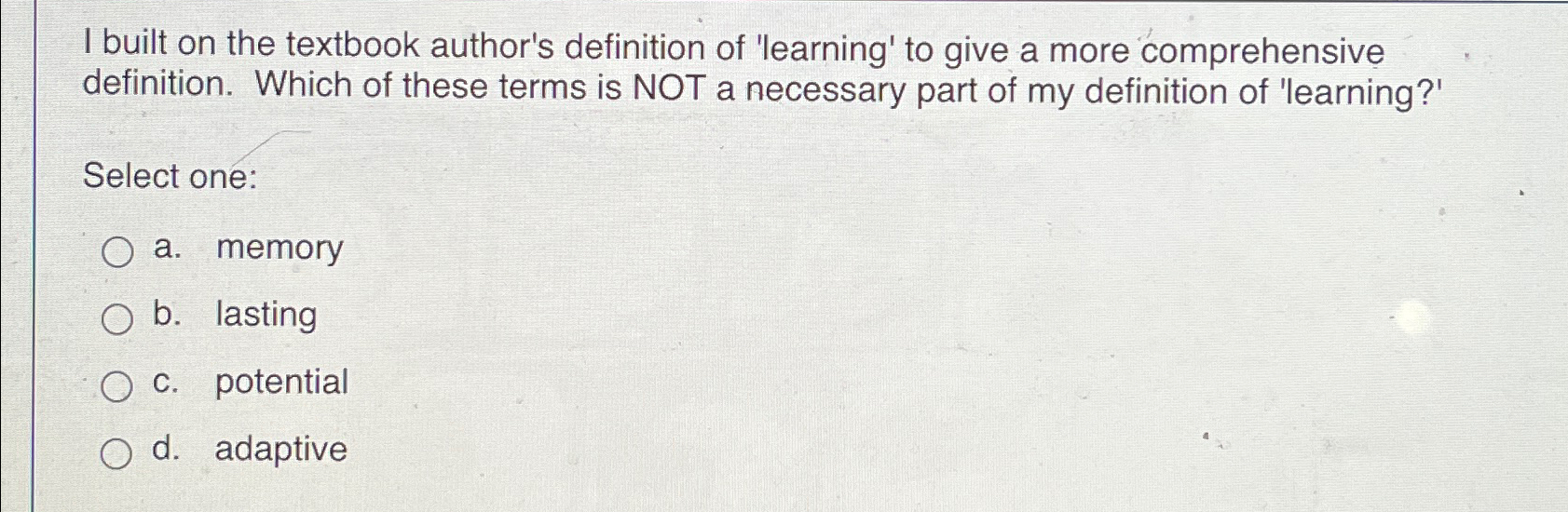 Solved I built on the textbook author's definition of | Chegg.com