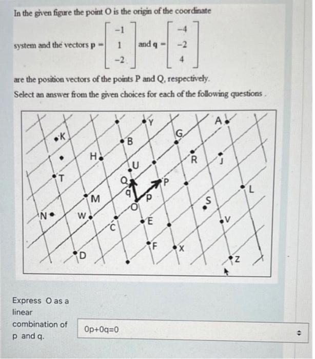 Solved In the given figure the point O is the origin of the | Chegg.com