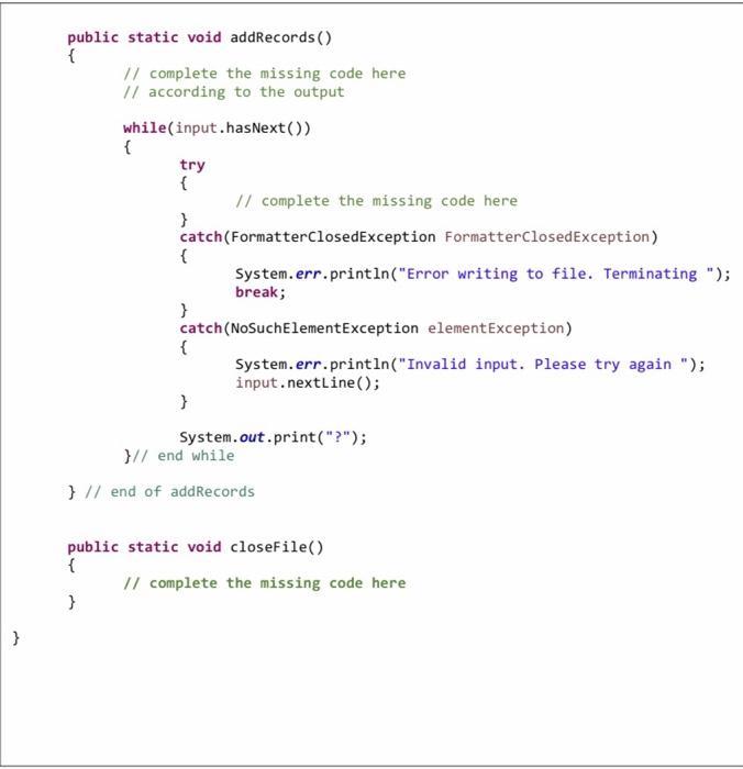 Solved Class Formatter This class provides layout | Chegg.com