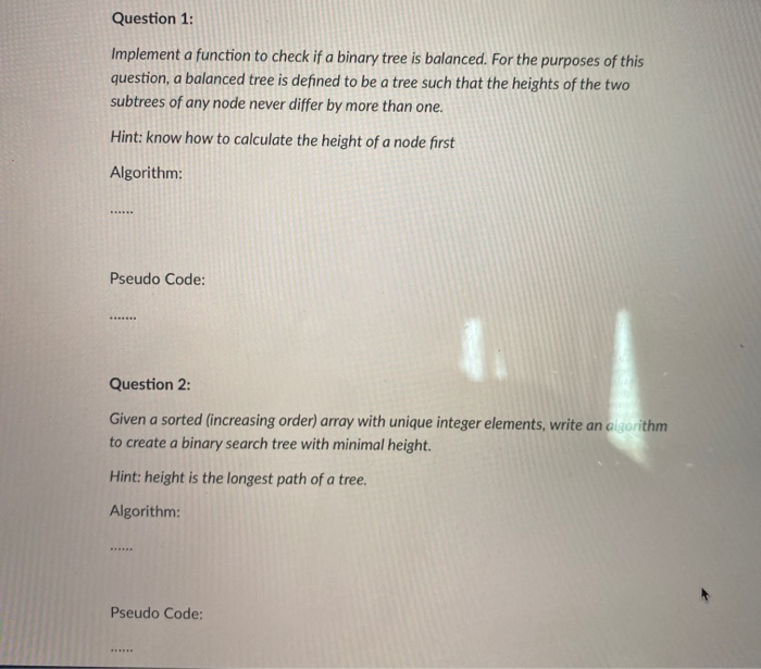 Solved • Part 1: describe solution algorithms in English | Chegg.com