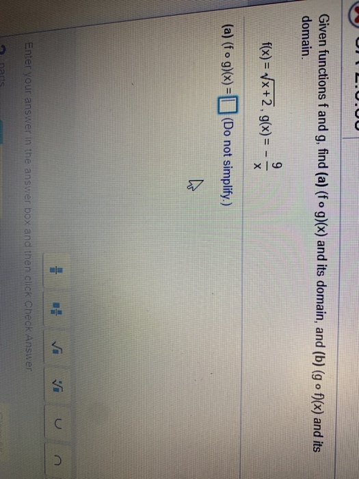 Solved Given Functions Fand G Find A Fog X And Its