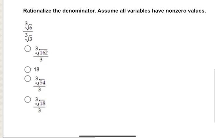Solved Rationalize the denominator. Assume all variables | Chegg.com