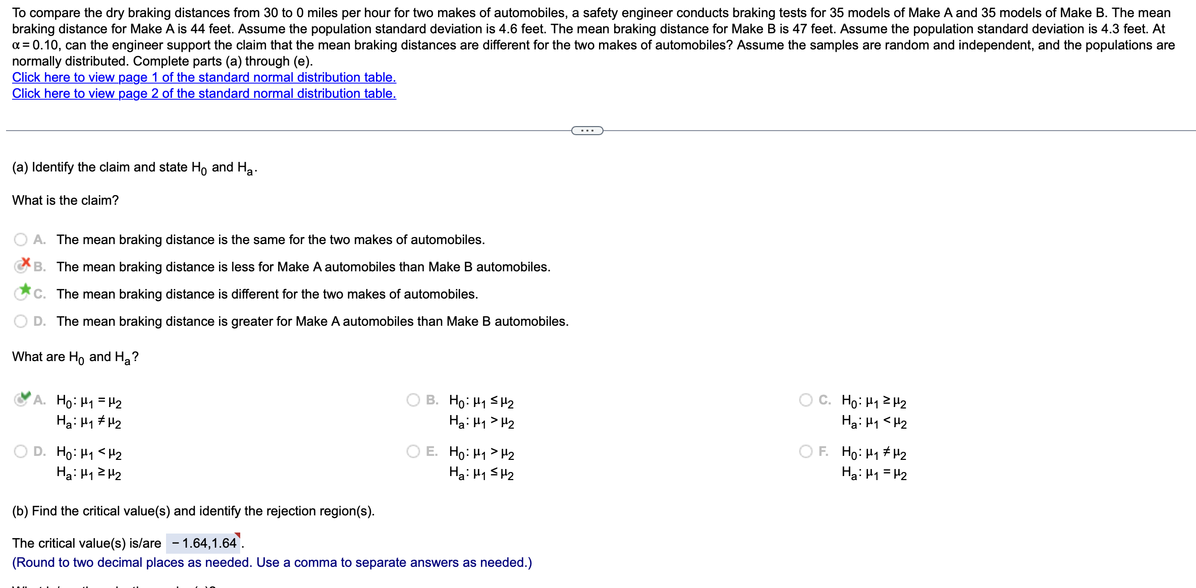 Solved normally distributed. Complete parts (a) ﻿through | Chegg.com