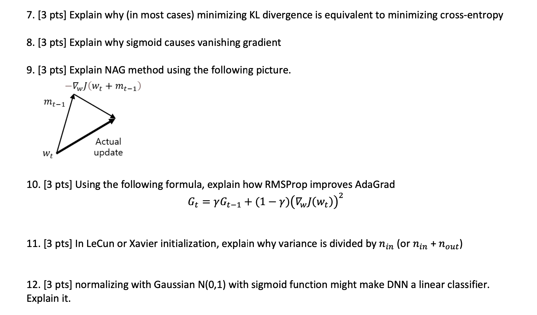 Solved [3 ﻿pts] ﻿Explain why (in most cases) ﻿minimizing KL | Chegg.com