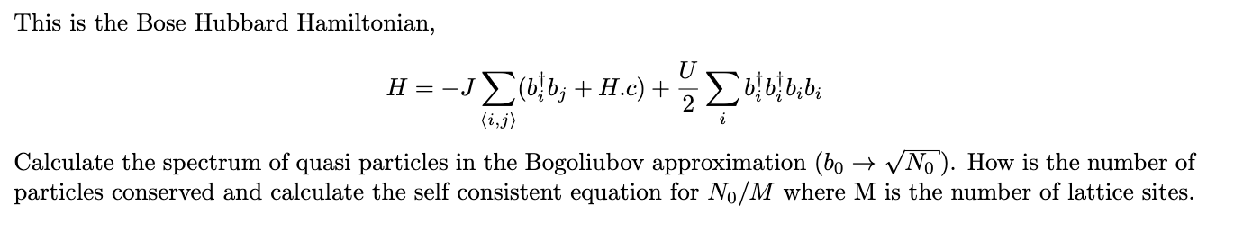 Solved This is the Bose Hubbard | Chegg.com