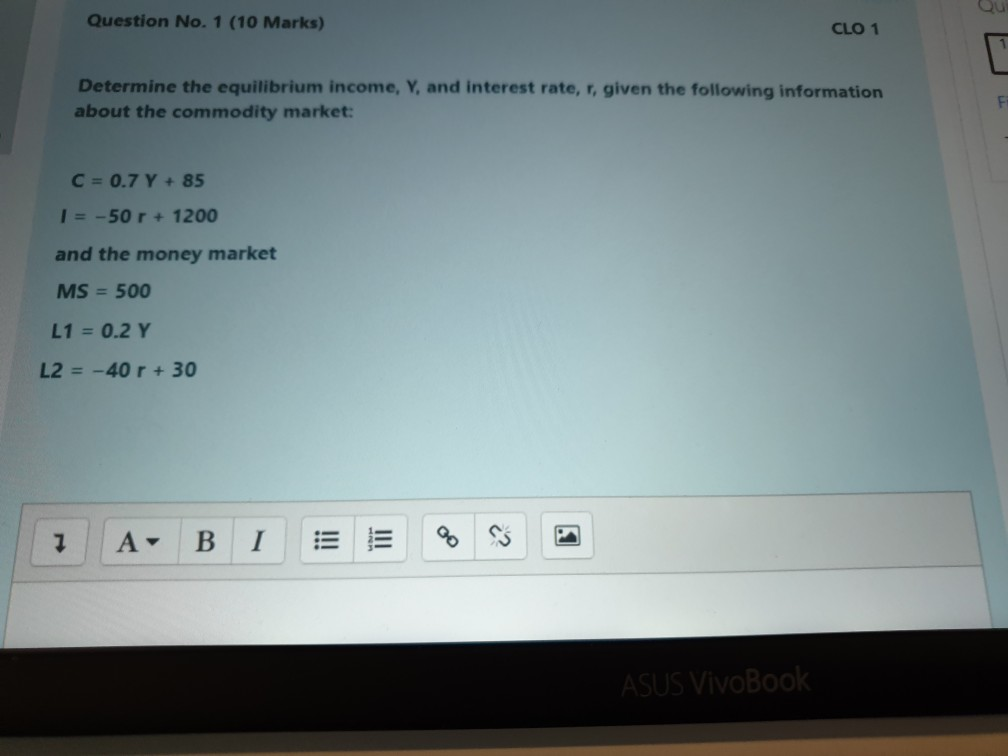Solved Question No. 1 (10 Marks) CL01 Determine the | Chegg.com