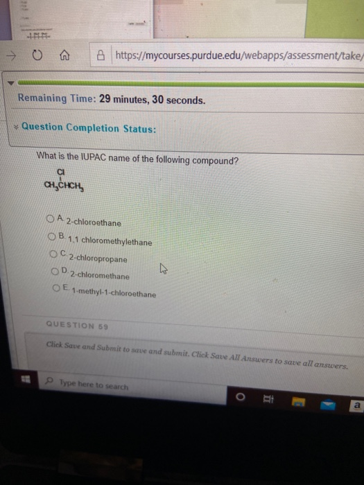 Solved https://mycourses.purdue.edu/webapps/assessment/take, | Chegg.com