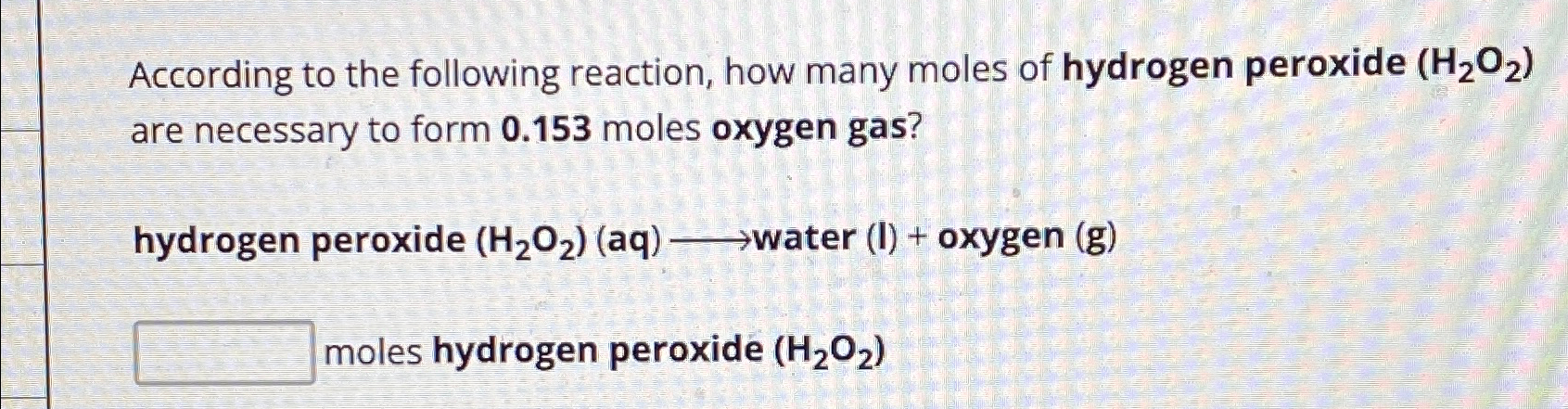 Solved According to the following reaction, how many moles | Chegg.com
