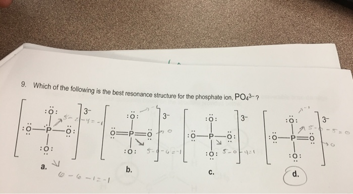 Solved 9. Which of the following is the best resonance | Chegg.com