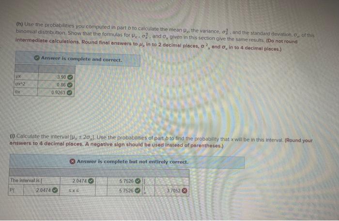 (h) Use the probabilities you computed in part b to | Chegg.com