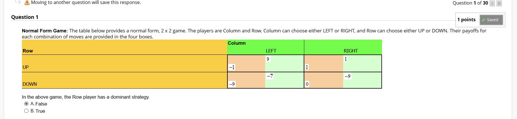 Solved Question 1each combination of moves are provided in | Chegg.com