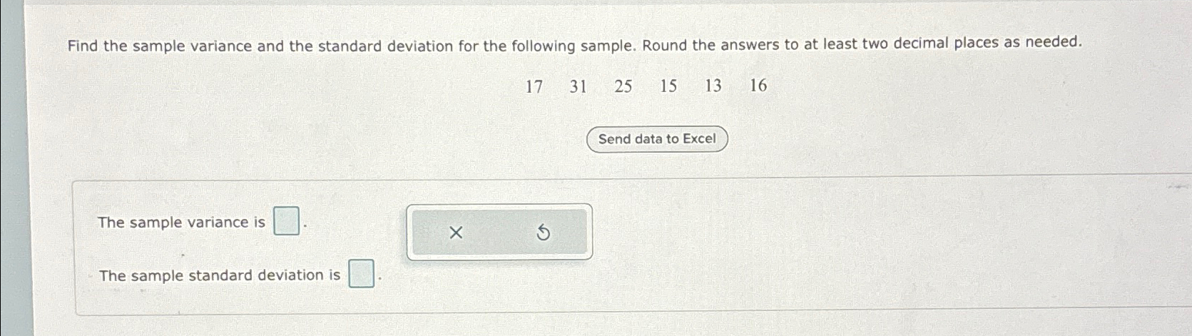 Solved Find the sample variance and the standard deviation | Chegg.com