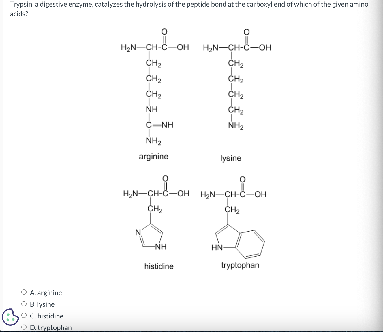 Solved Trypsin, a digestive enzyme, catalyzes the hydrolysis | Chegg.com