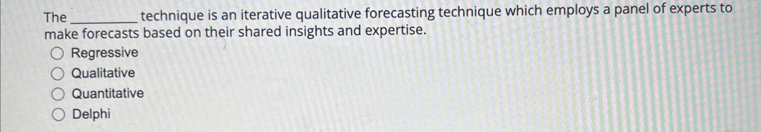 Solved The q, ﻿technique is an iterative qualitative | Chegg.com