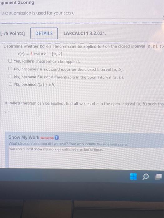 Solved ignment Scoring last submission is used for your | Chegg.com