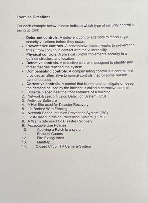 Solved Exercise Directions For each example below, please | Chegg.com