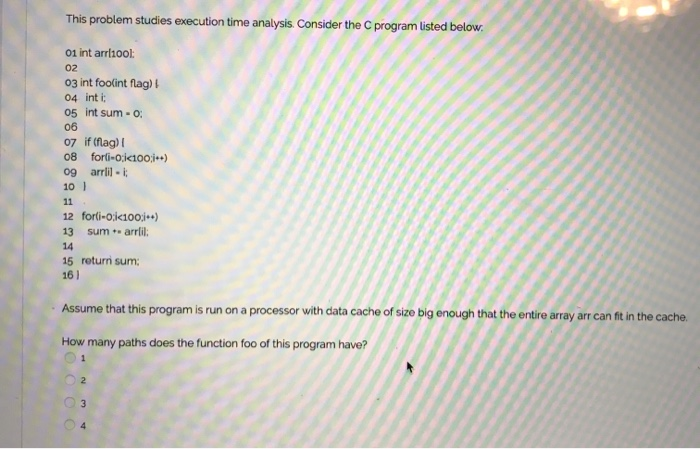 Solved This problem studies execution time analysis. | Chegg.com